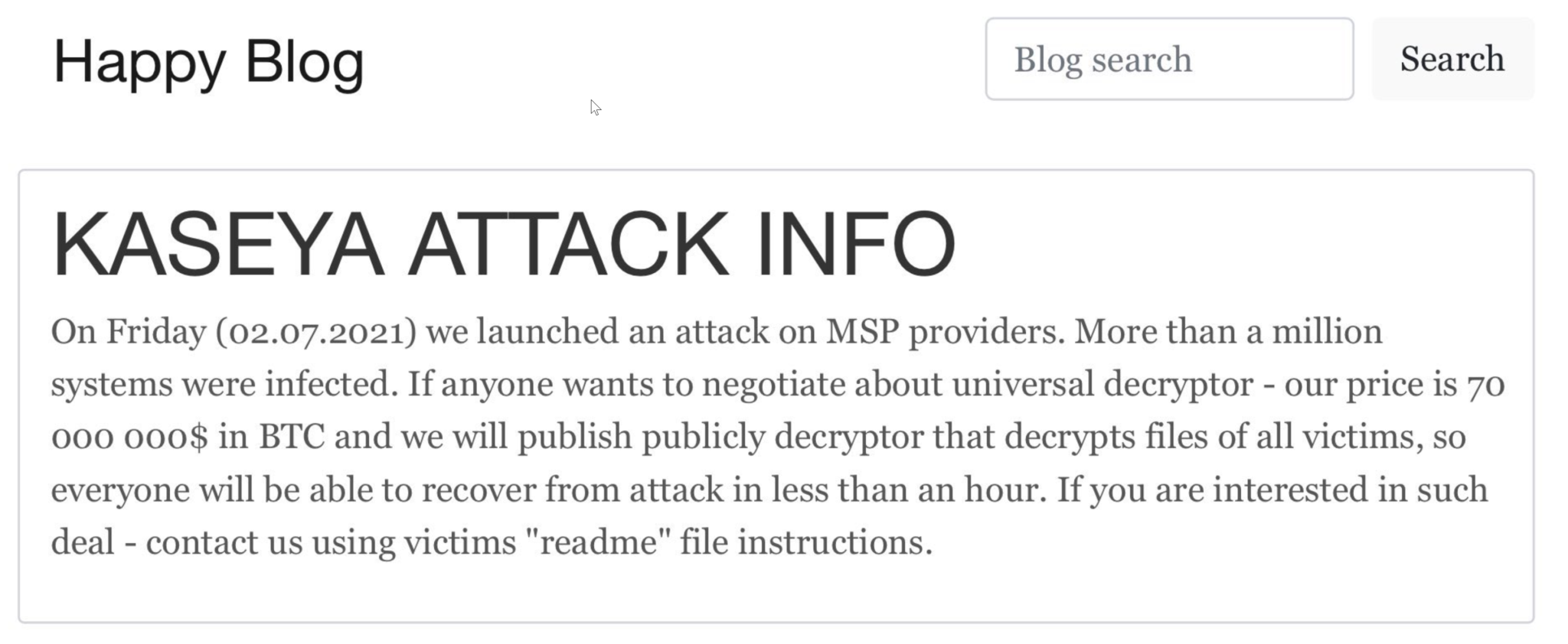 REvil Ransomware Attack on Kaseya VSA: What You Need to Know