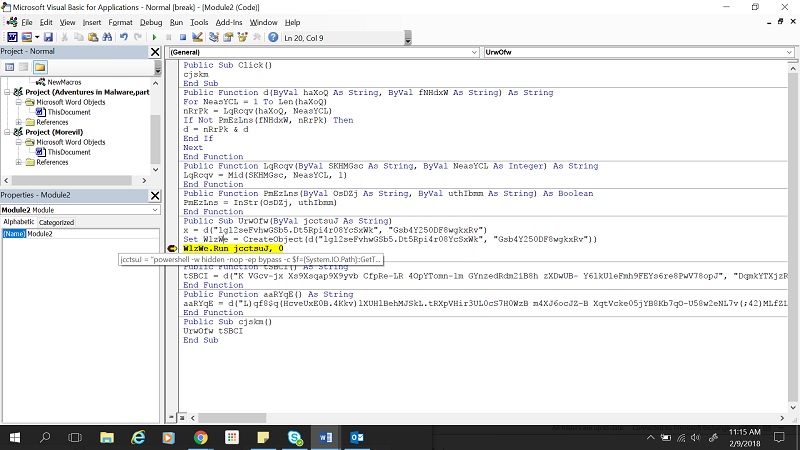 Adventures in Fileless Malware, Part III: Obfuscated VBA Scripts for Fun and Profit