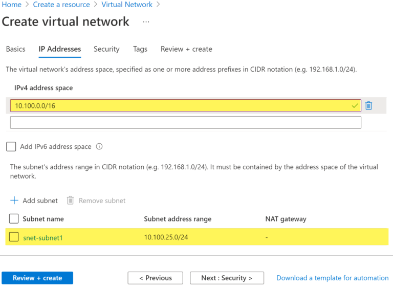 How to Create an Azure Virtual Network